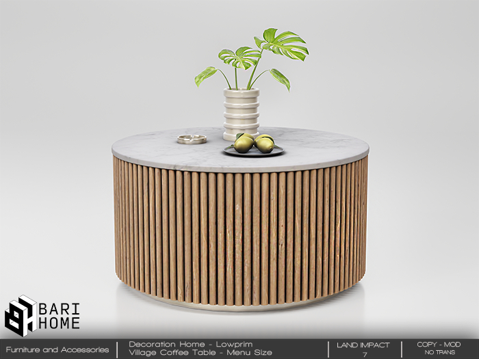 Second Life Marketplace - [BARI HOME] Village Coffee Table